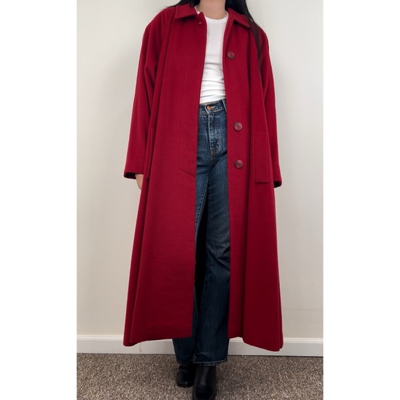 Dior | Jackets & Coats | Vintage Christian Dior Red Italian Wool Coat ...